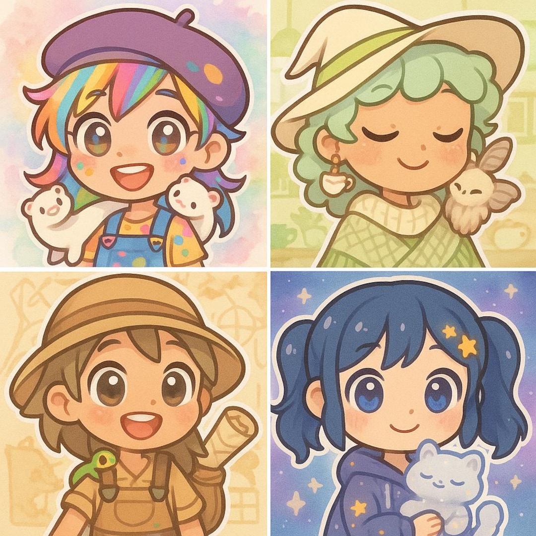 Custom Chibi Cartoon Portrait, Kawaii Anime Avatar Icon, Digital Art ...