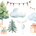 Cute Woodland Animals Birthday Party Clipart Bundle, Watercolor ...