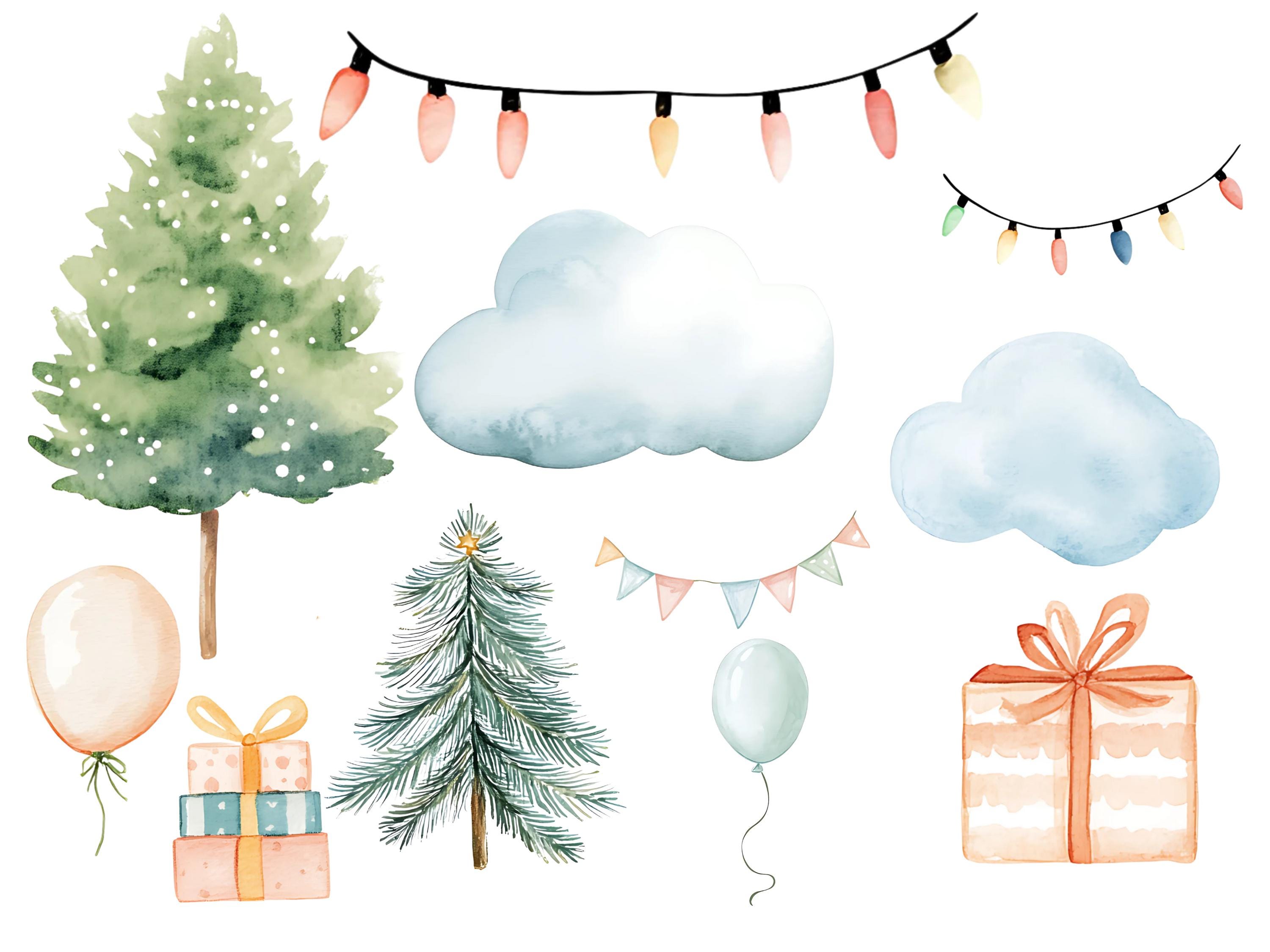 Cute Woodland Animals Birthday Party Clipart Bundle, Watercolor ...