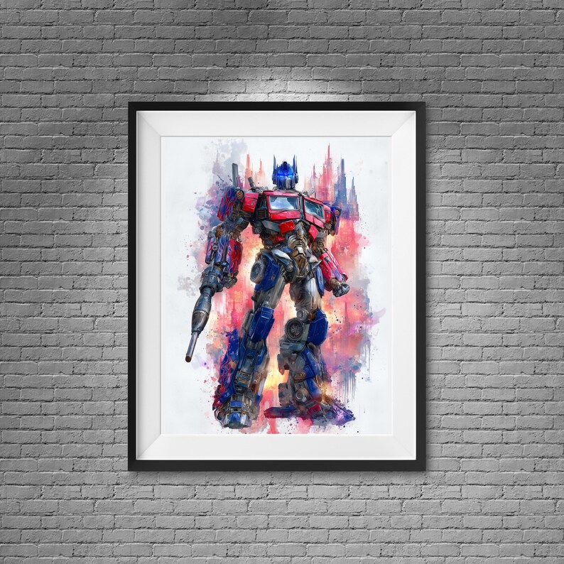 Watercolor Transformers Poster Set: Boys Room Wall Art (digital ...
