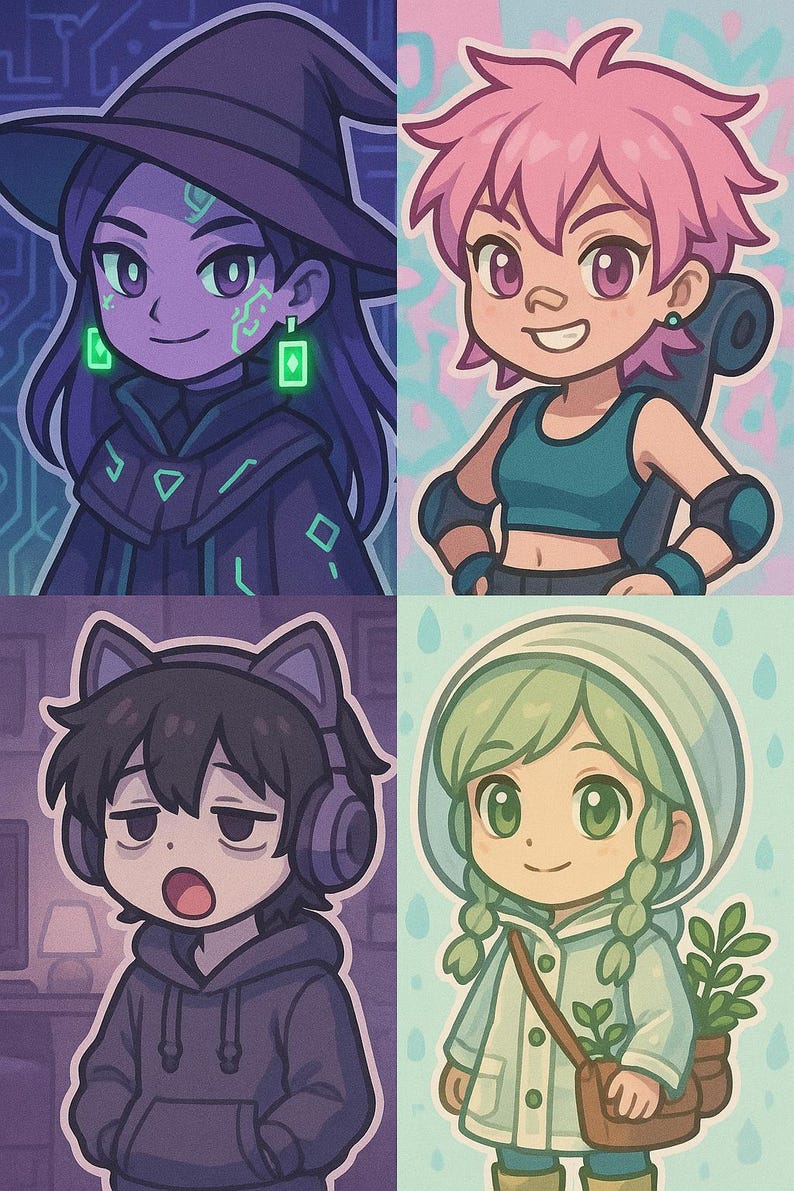 Custom Chibi Cartoon Portrait, Kawaii Anime Avatar Icon, Digital Art ...