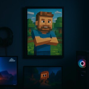 Custom Minecraft Portrait From Photo, Personalized Gamer Gift, Digital ...
