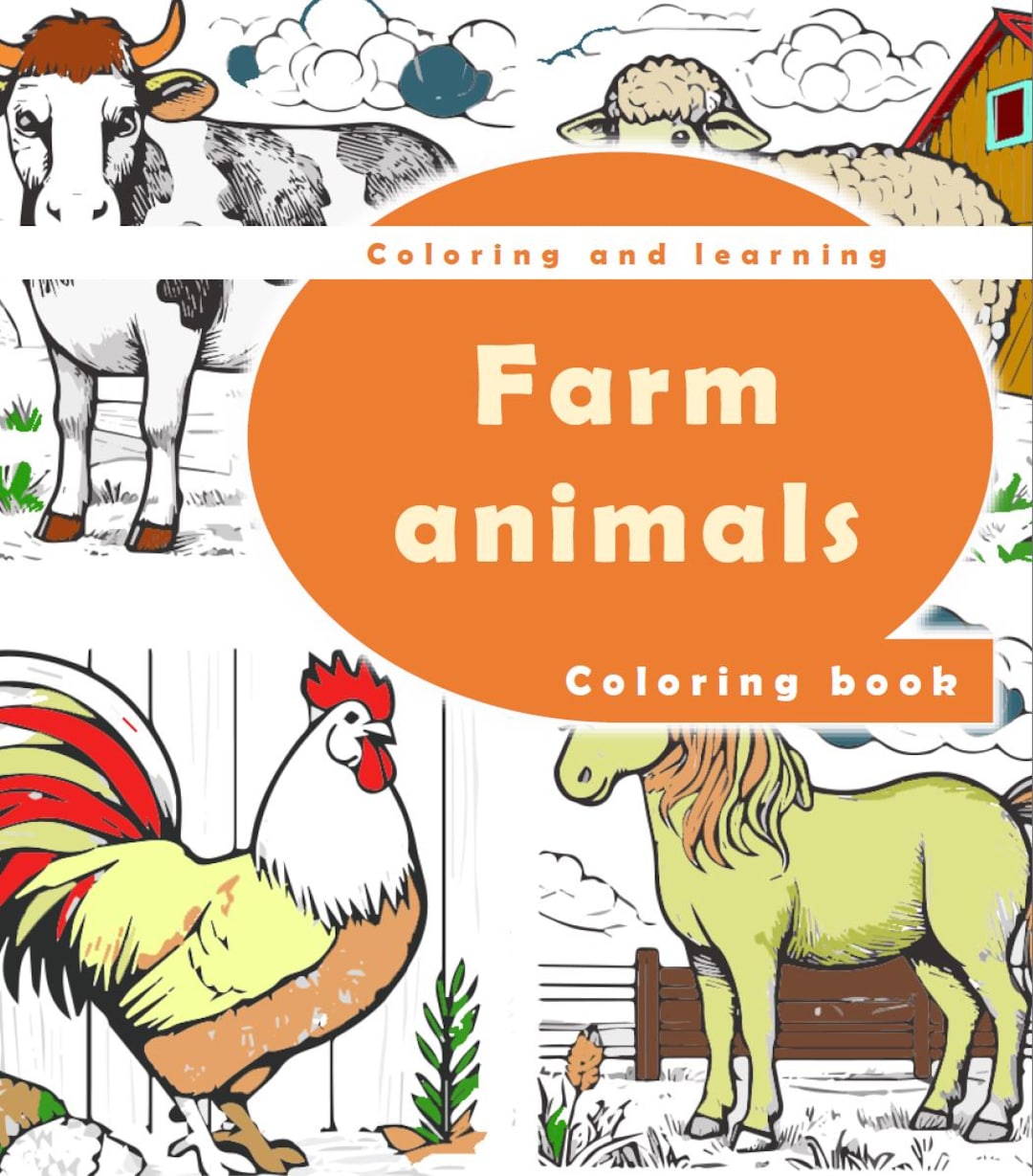 Farm Animals Coloring Book for Kids – Educational Activity (digital ...