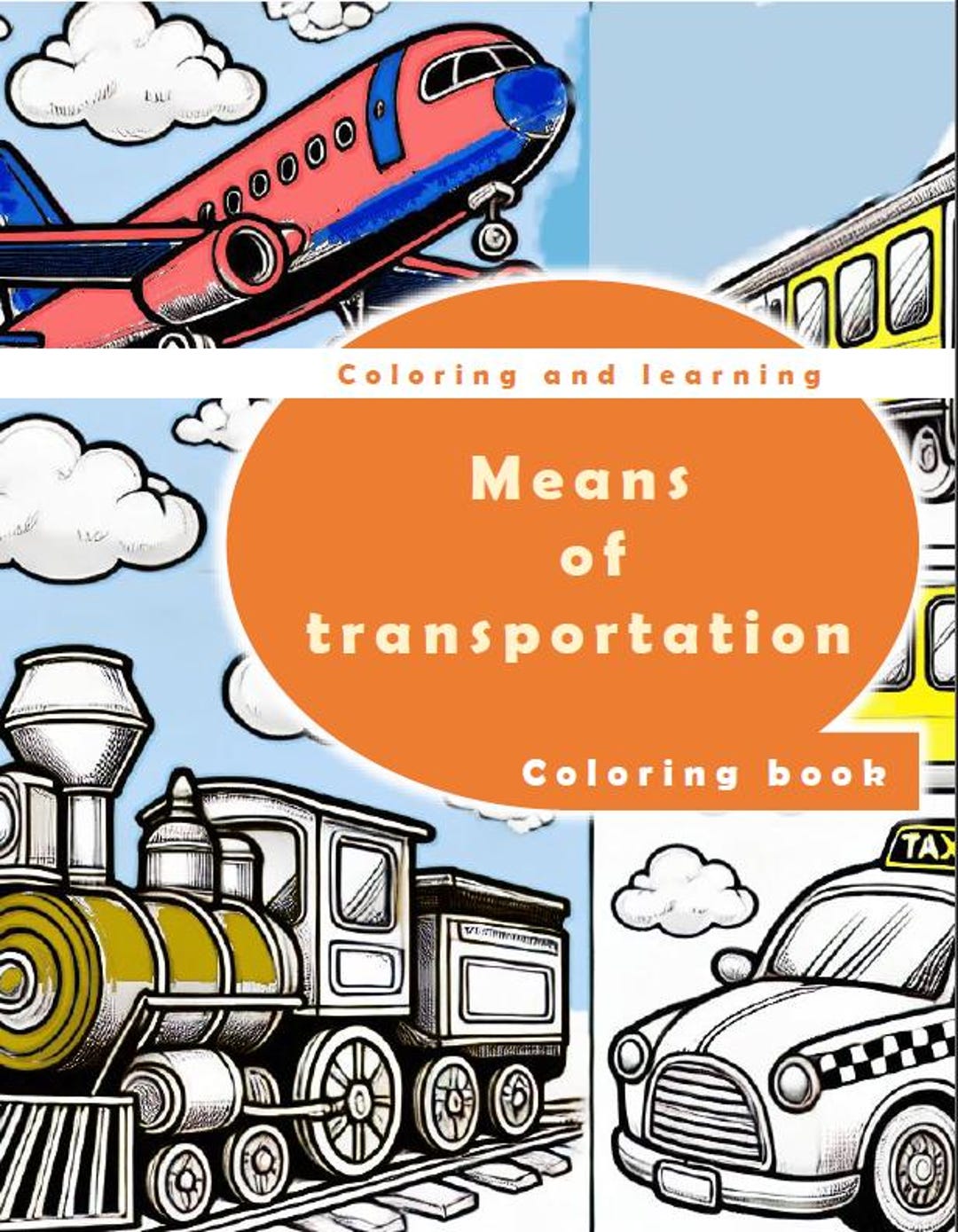 Transportation Coloring Book for Kids: Printable Vehicle Activity (PDF ...