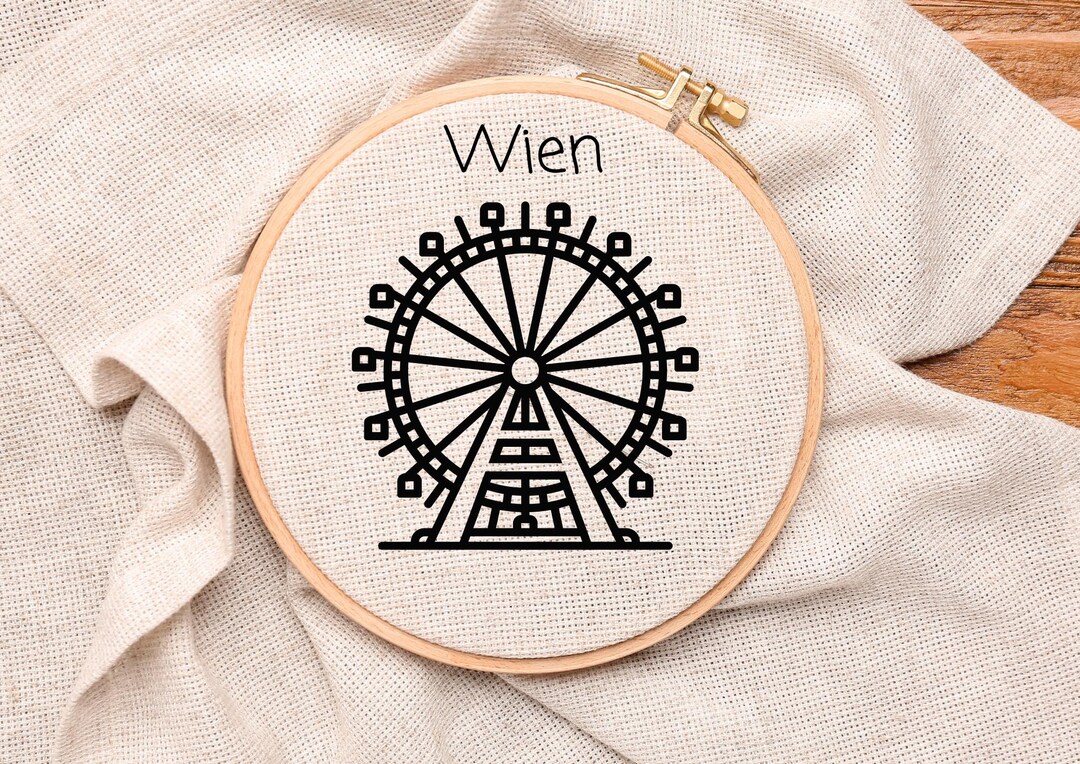 EMBROIDERY TEMPLATE: Vienna Ferris Wheel. Embroidery Pattern With ...