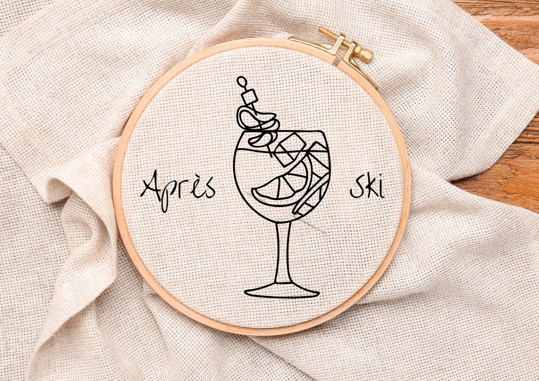 EMBROIDERY TEMPLATE: Apres Ski. Embroidery Pattern With Instructions ...