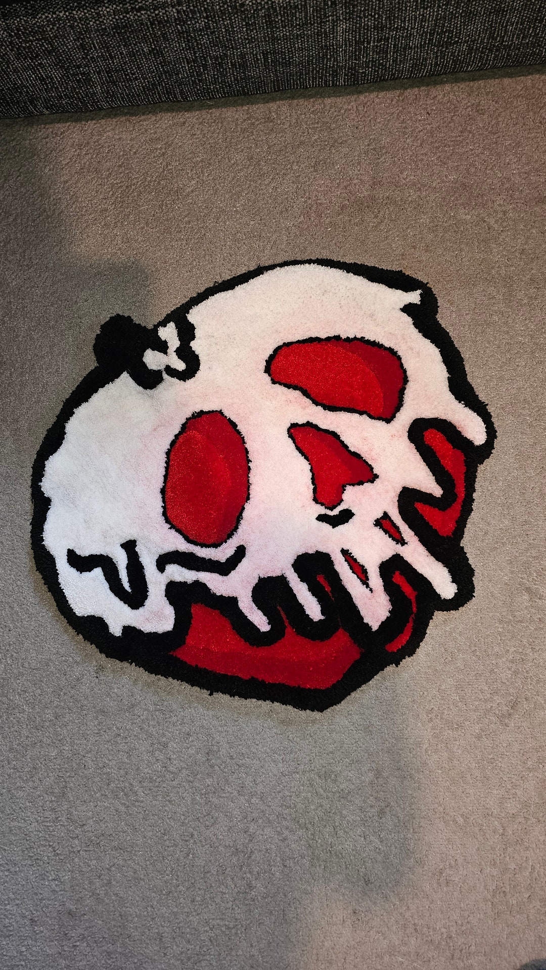 Skull Poisoned Apple Tufted Rug Halloween - Etsy