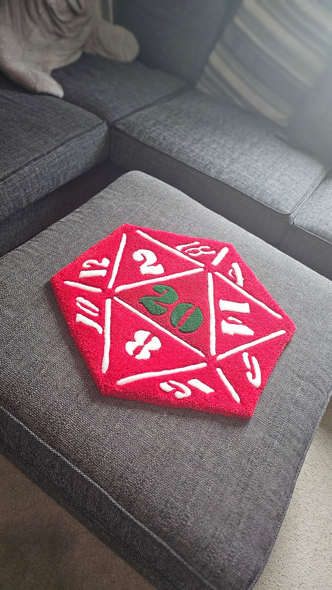 Handmade D20 Natural 20 Die Dungeons & Dragons DND Tufted Rug - Etsy