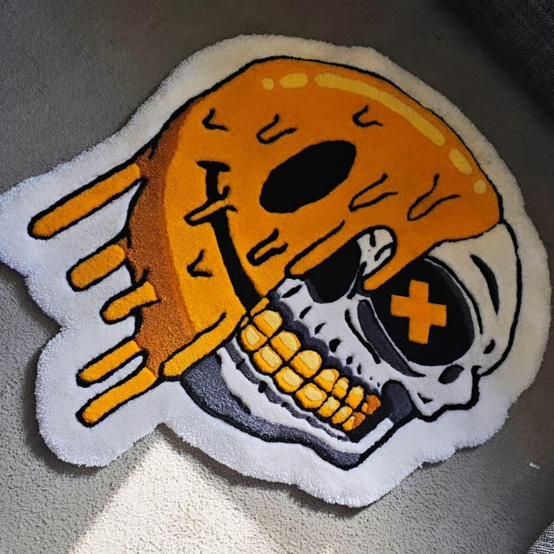 Two-faced Drip Tufted Smile Skull Rug Halloween - Etsy