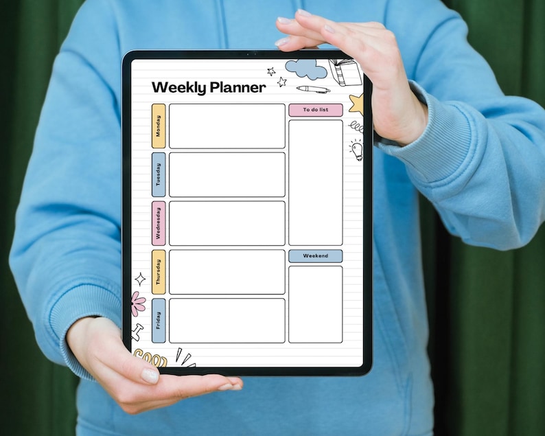 Editable Digital Weekly Planner Printable PDF Template Instant Download ...