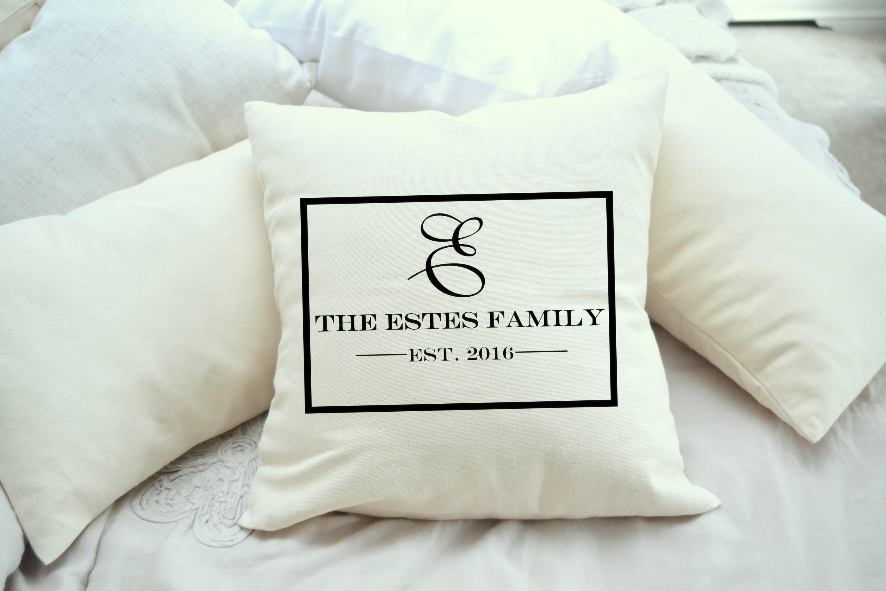 Family Monogram gift Cotton anniversary 2nd anniversary | Etsy