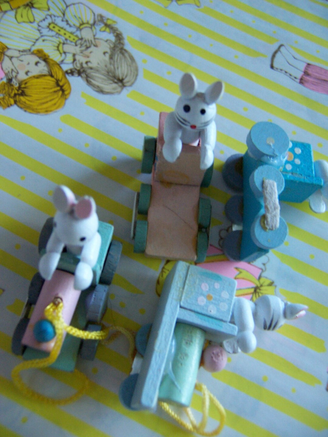Easter / Wooden Train Cars With Bunnies - Etsy