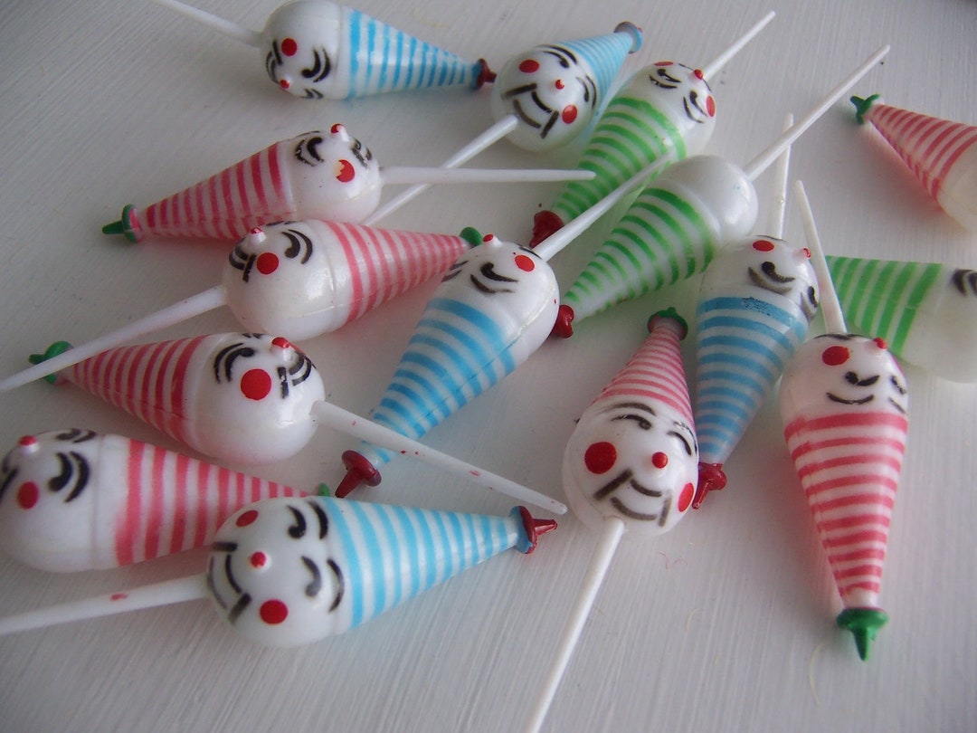 Cake Toppers / Jester Clown Striped Party Picks - Etsy