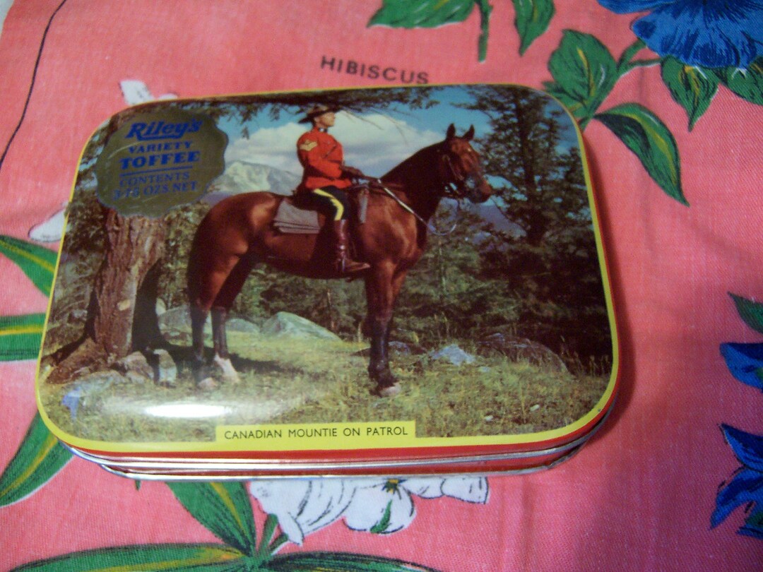 Tin / Canadian Mountie on Patrol Toffee Tin - Etsy