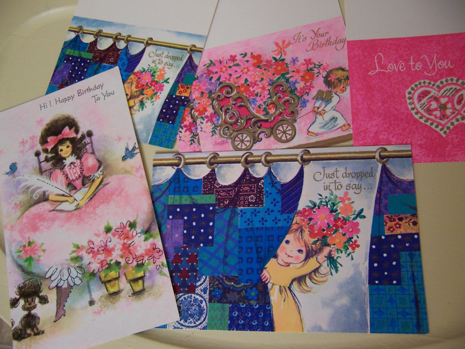 Cards / Six Sweet Adorable Vintage Cards | Etsy