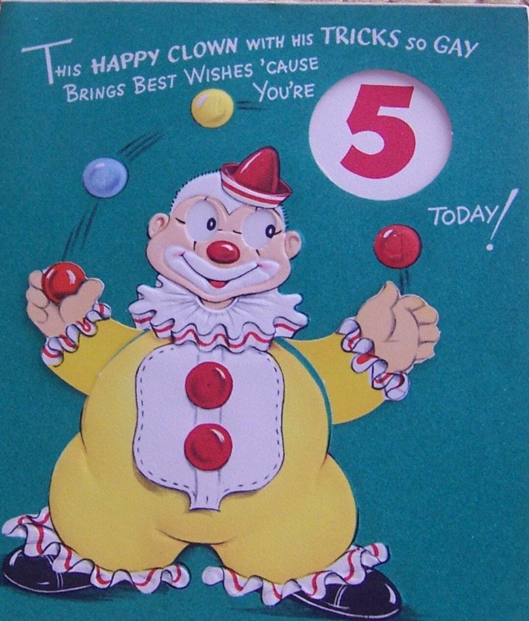Card Birthday Card For A 5 Year Old Etsy