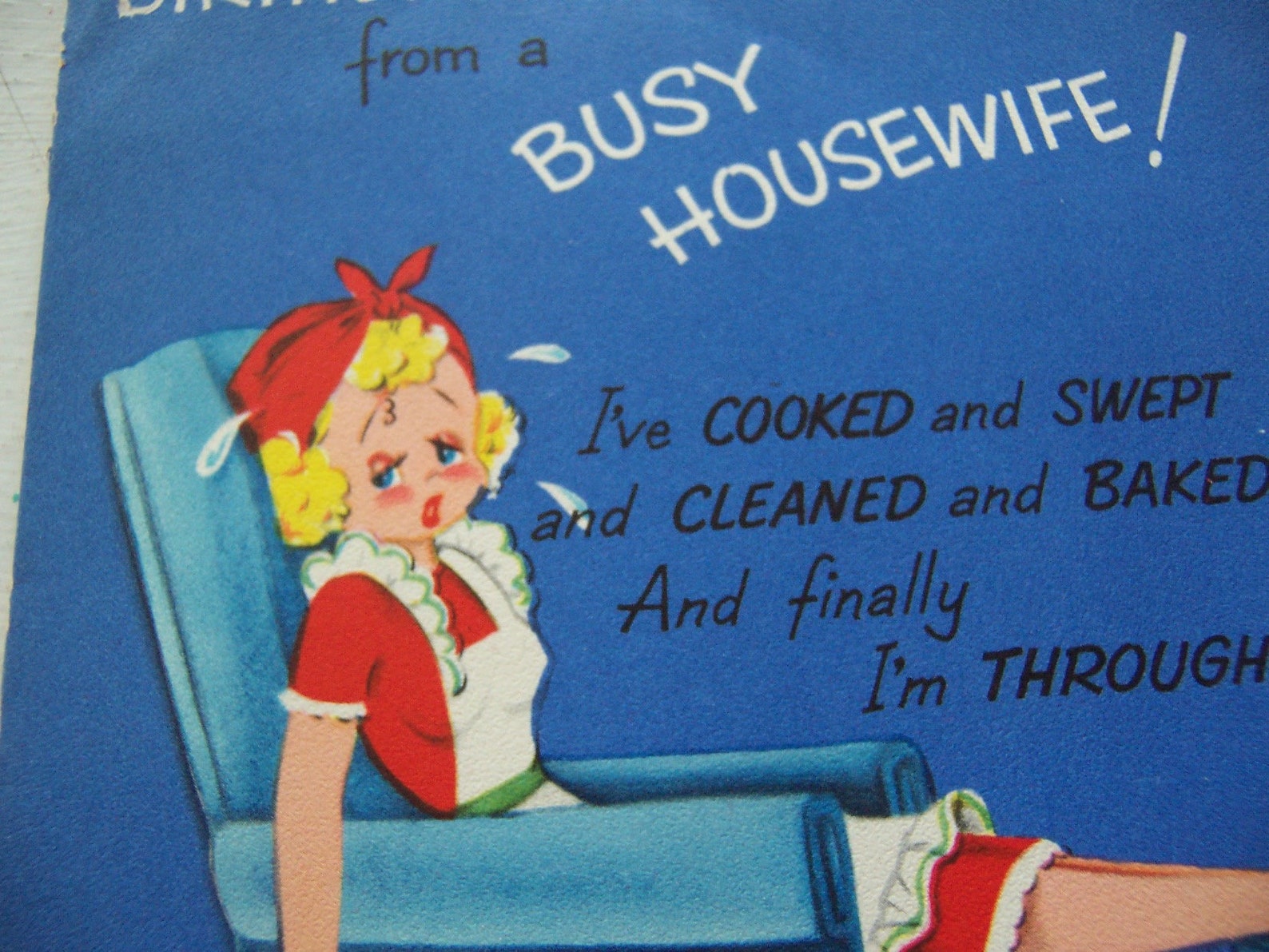 Card / Birthday Busy Housewife - Etsy