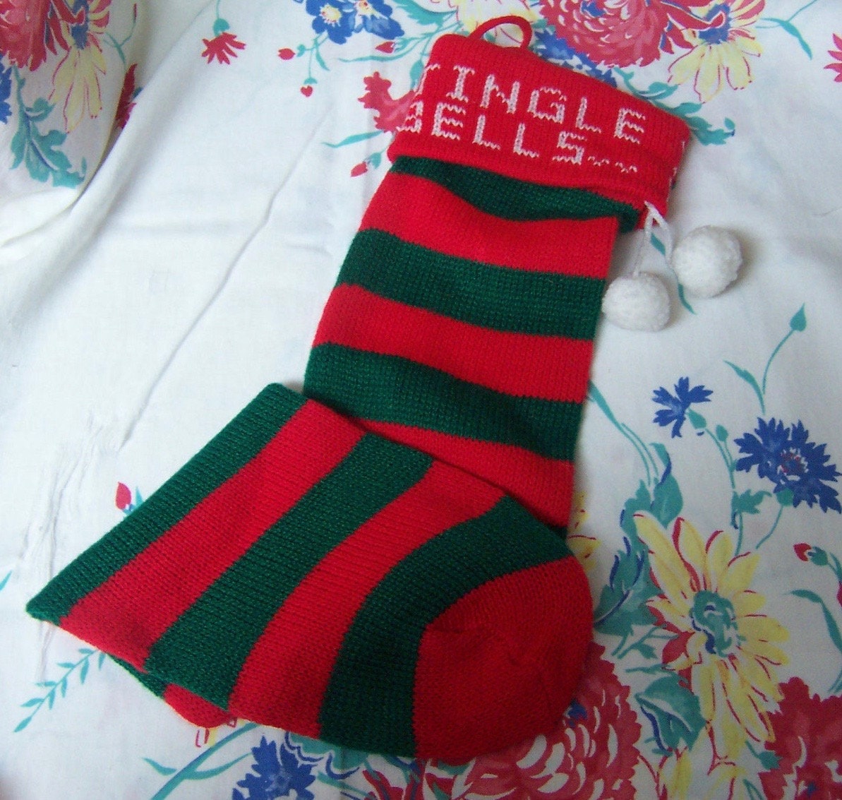 Stocking / Jingle Bells Striped Christmas Stocking | Etsy