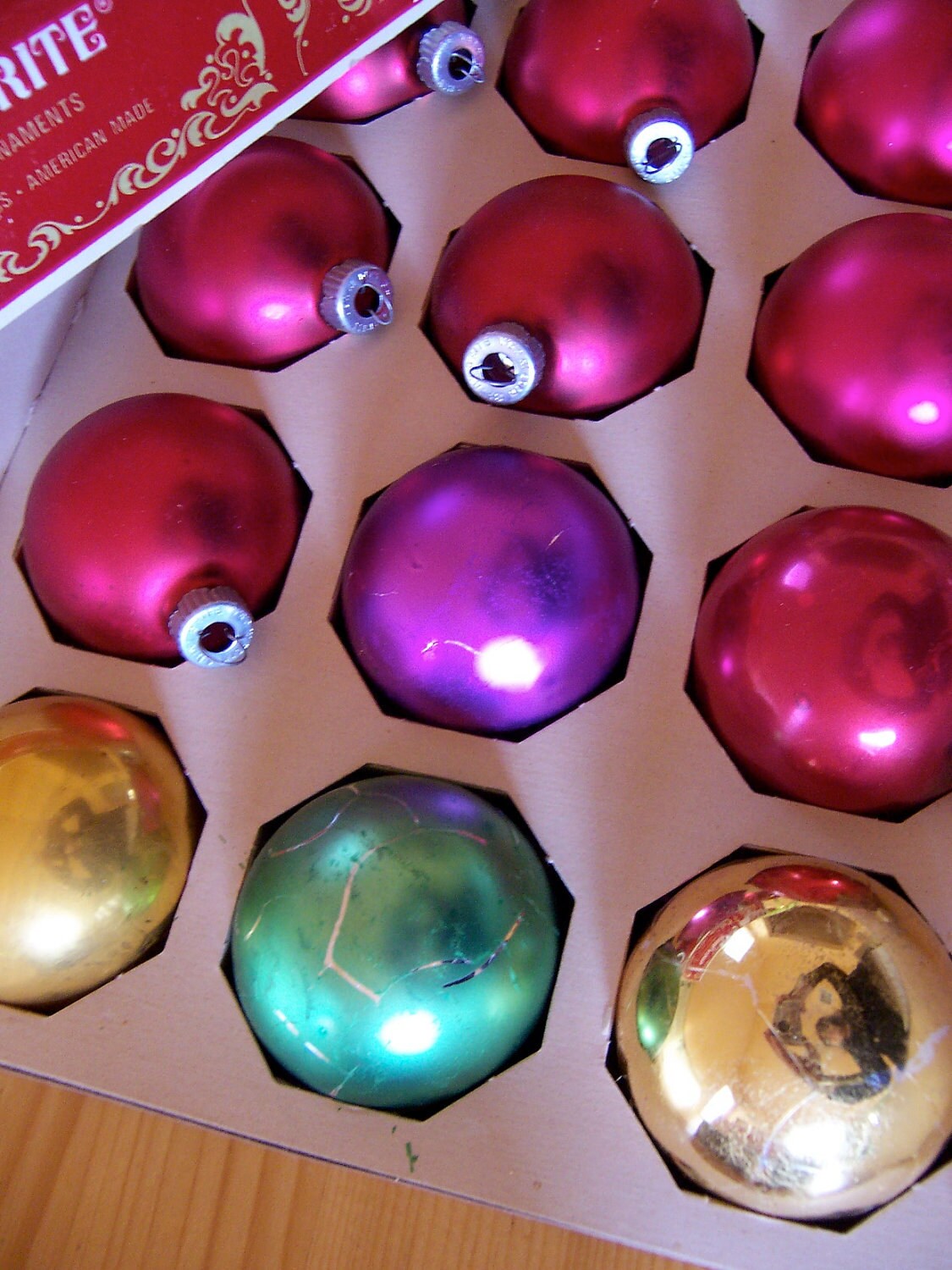 Bulbs / 12 Misc. Shiny Brite Vintage Ornaments | Etsy