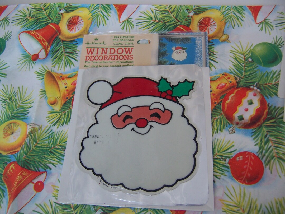 Hallmark Santa Window Cling - Etsy