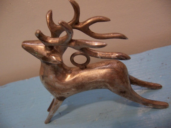 Deer / Silver Plated Deer Ornament | Etsy