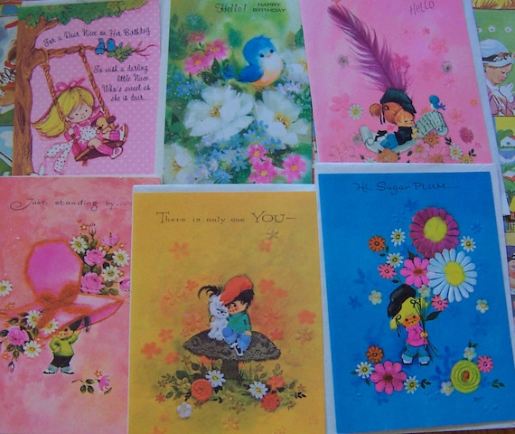 Cards / Darling 70's Vintage Cards - Etsy