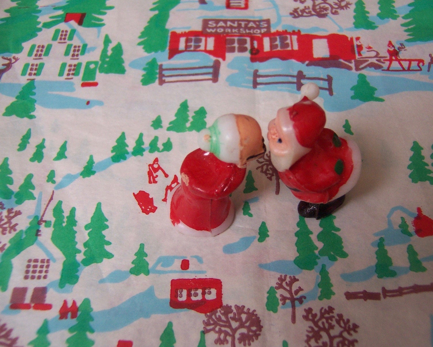 Kissing santa and mrs claus | Etsy