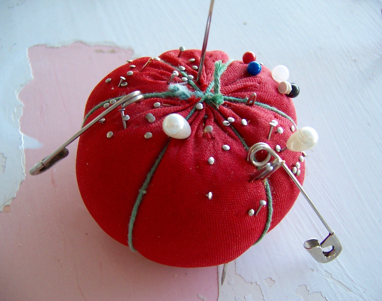 Pin cushion with needles and pins | Etsy