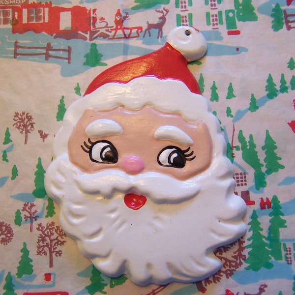 Ceramic Santa Head and Hands - Etsy