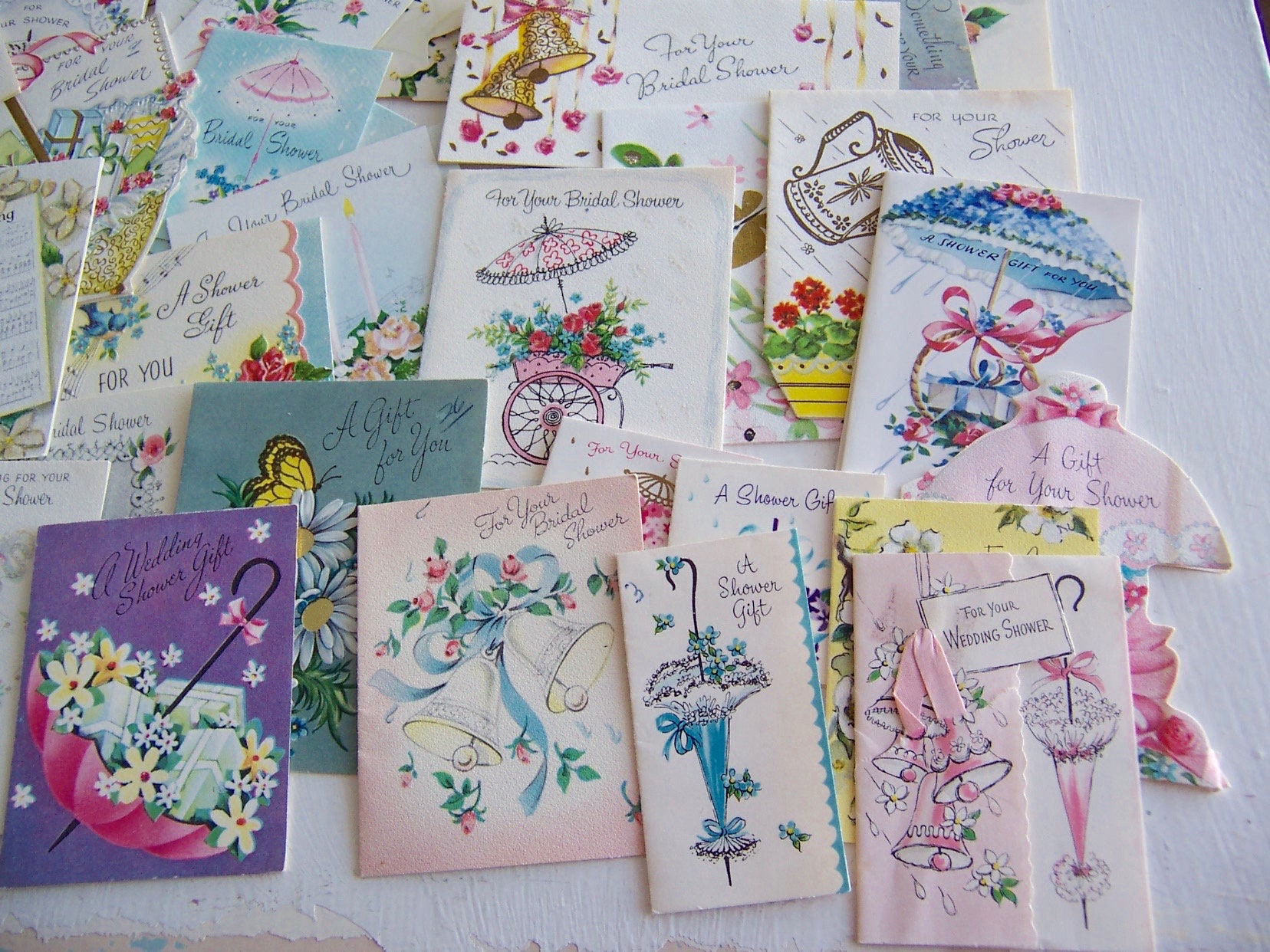 Cards / lot of tiny shower cards to re-purpose | Etsy