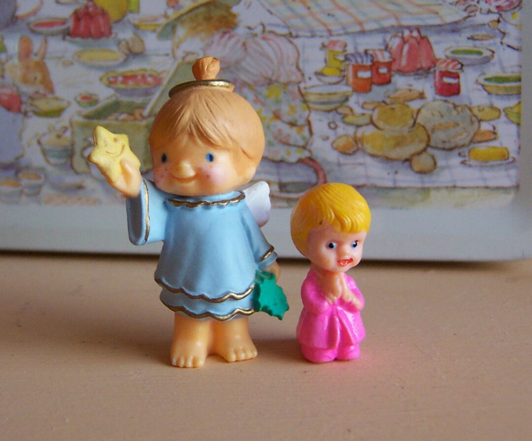 Angel / Two Itty Bitty Plastic Figurines - Etsy