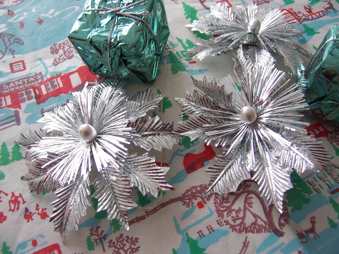 Foil / vintage foil decorations | Etsy