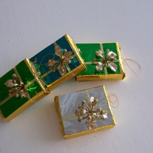 Foil / Gold Foil Wrapped Packages Ornaments - Etsy