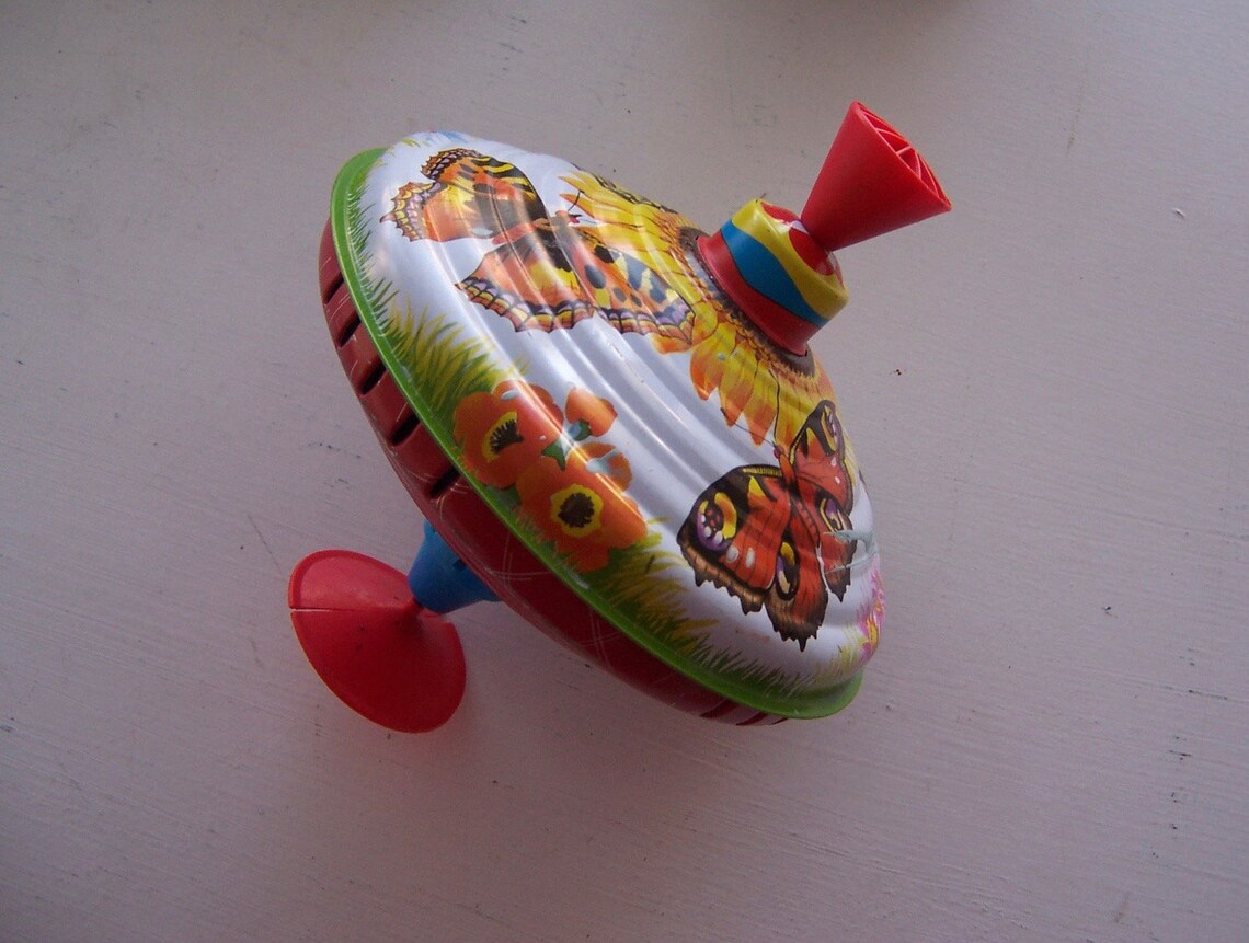 Tin Toy Top / Lbz - Etsy