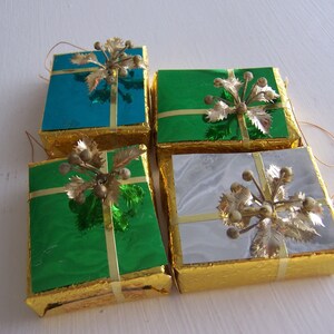 Foil / Gold Foil Wrapped Packages Ornaments - Etsy