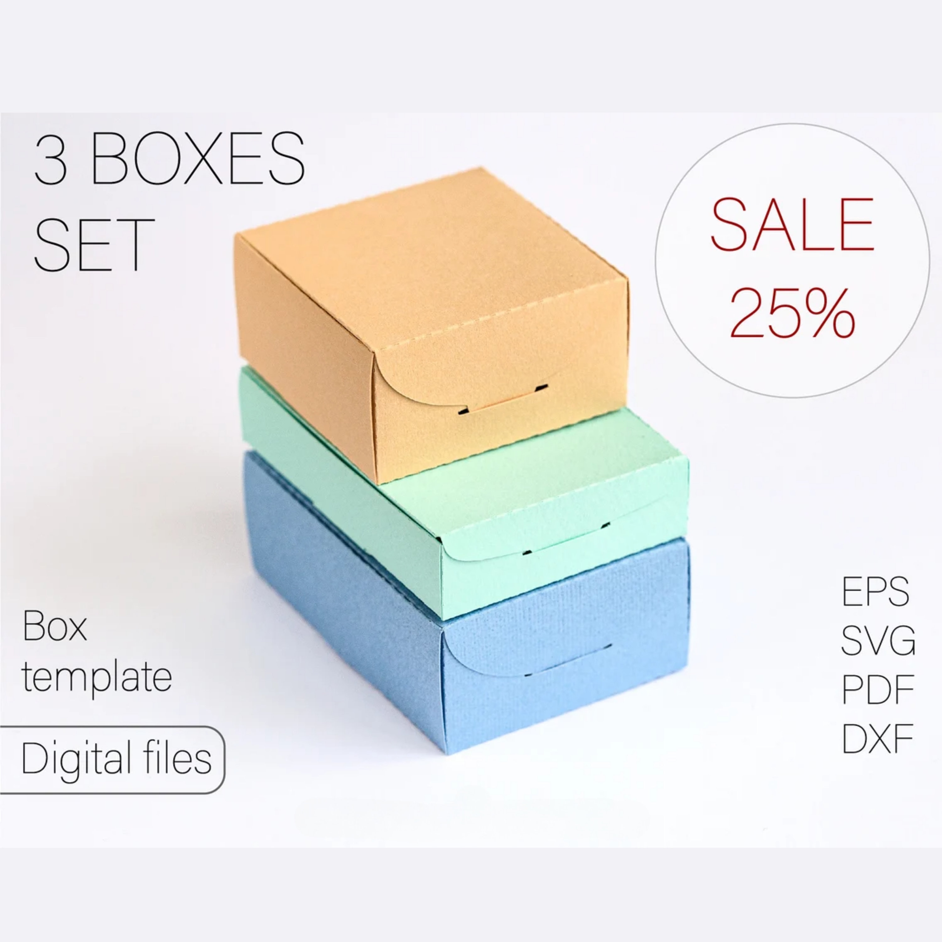 Gift Box SVG SET of 3 Jewelry Box Svg Box Template Svg Cricut Box Svg ...