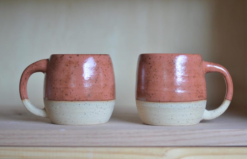Rust Speckled Stoneware Mug W Handle, Stoneware Coffee Mug, Pottery Mug ...