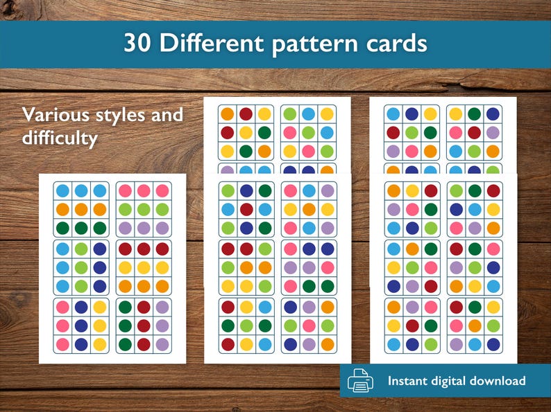 Color Pattern Activity, Printable Pattern Matching Game for Kids - Etsy