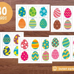 Easter Egg Matching Game for Kids, Easter Printable Puzzle Activity ...