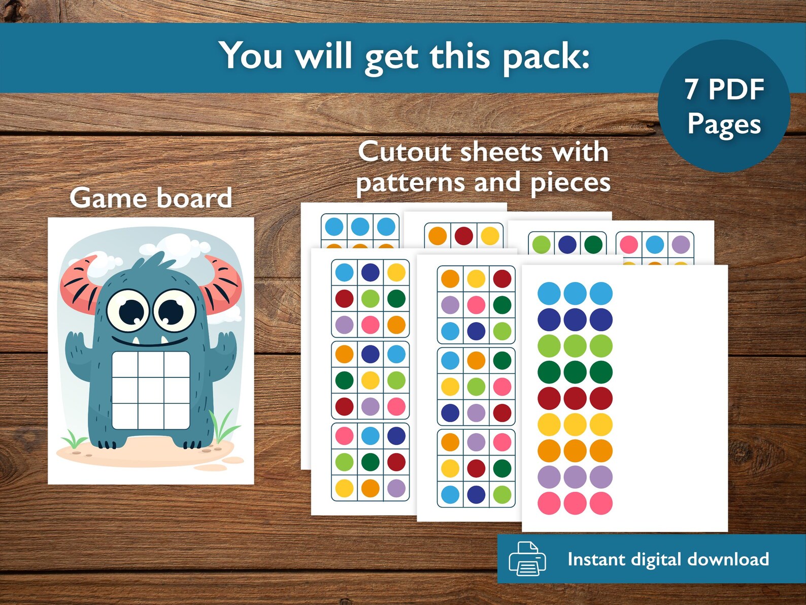 Color Pattern Activity, Printable Pattern Matching Game for Kids - Etsy