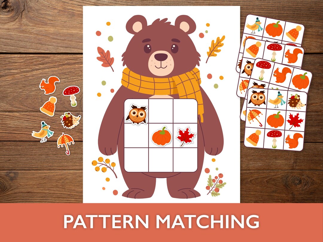 Pattern Matching Activity, Printable Pattern Matching Game for Kids - Etsy