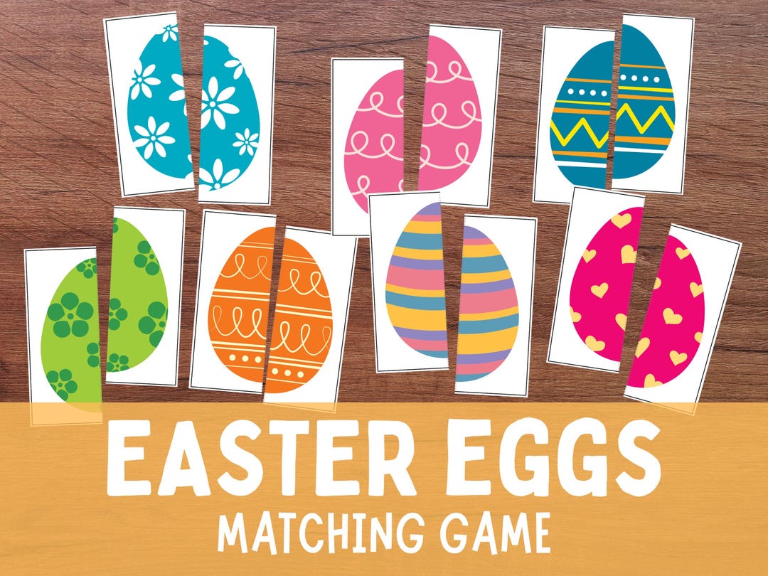Easter Egg Matching Game for Kids, Easter Printable Puzzle Activity ...