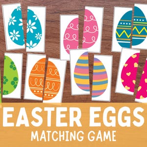 Easter Egg Matching Game for Kids, Easter Printable Puzzle Activity ...