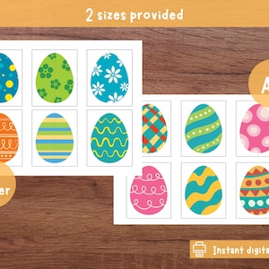 Easter Egg Matching Game for Kids, Easter Printable Puzzle Activity ...