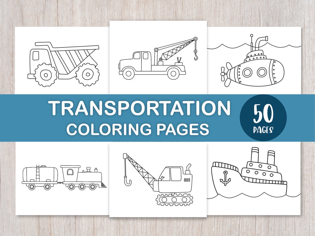 Vehicle Coloring Pages: 50 Transportation Printables for Kids (PDF) - Etsy