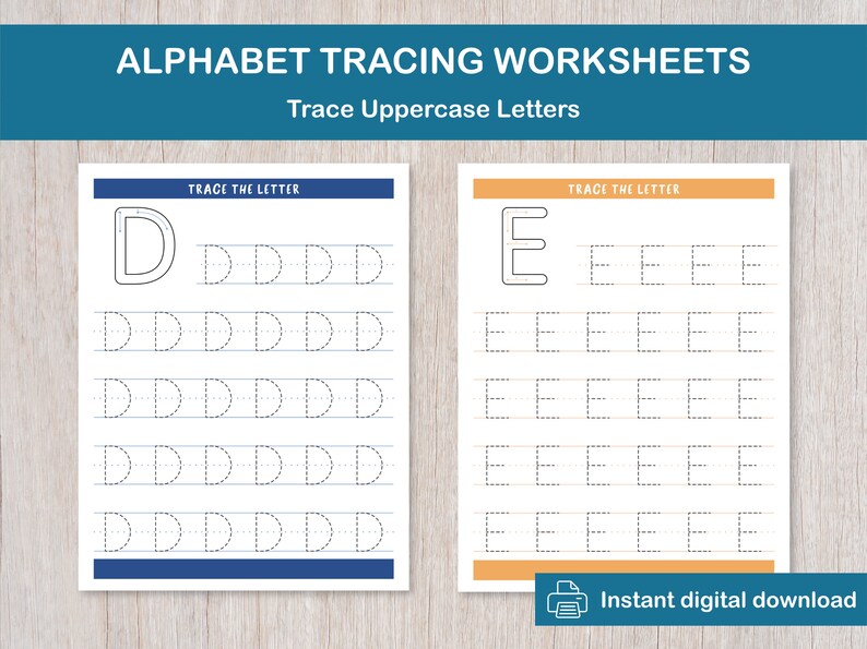 Uppercase Alphabet Tracing Worksheets | Printable Letter Worksheets for ...