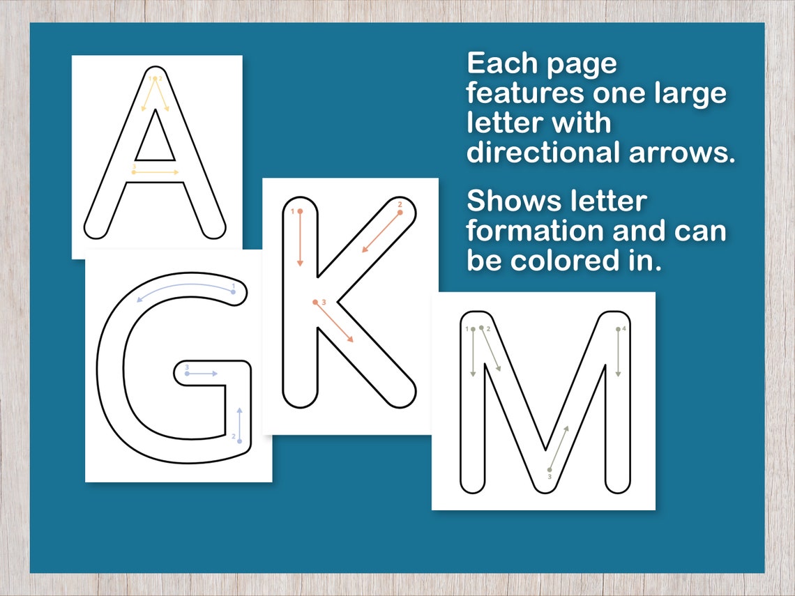 Uppercase Alphabet Tracing Worksheets Colorful Printable Letter ...