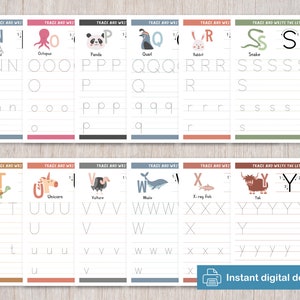 Animal Alphabet Worksheets for Kids | A-Z Animals | 26 Printable Letter ...