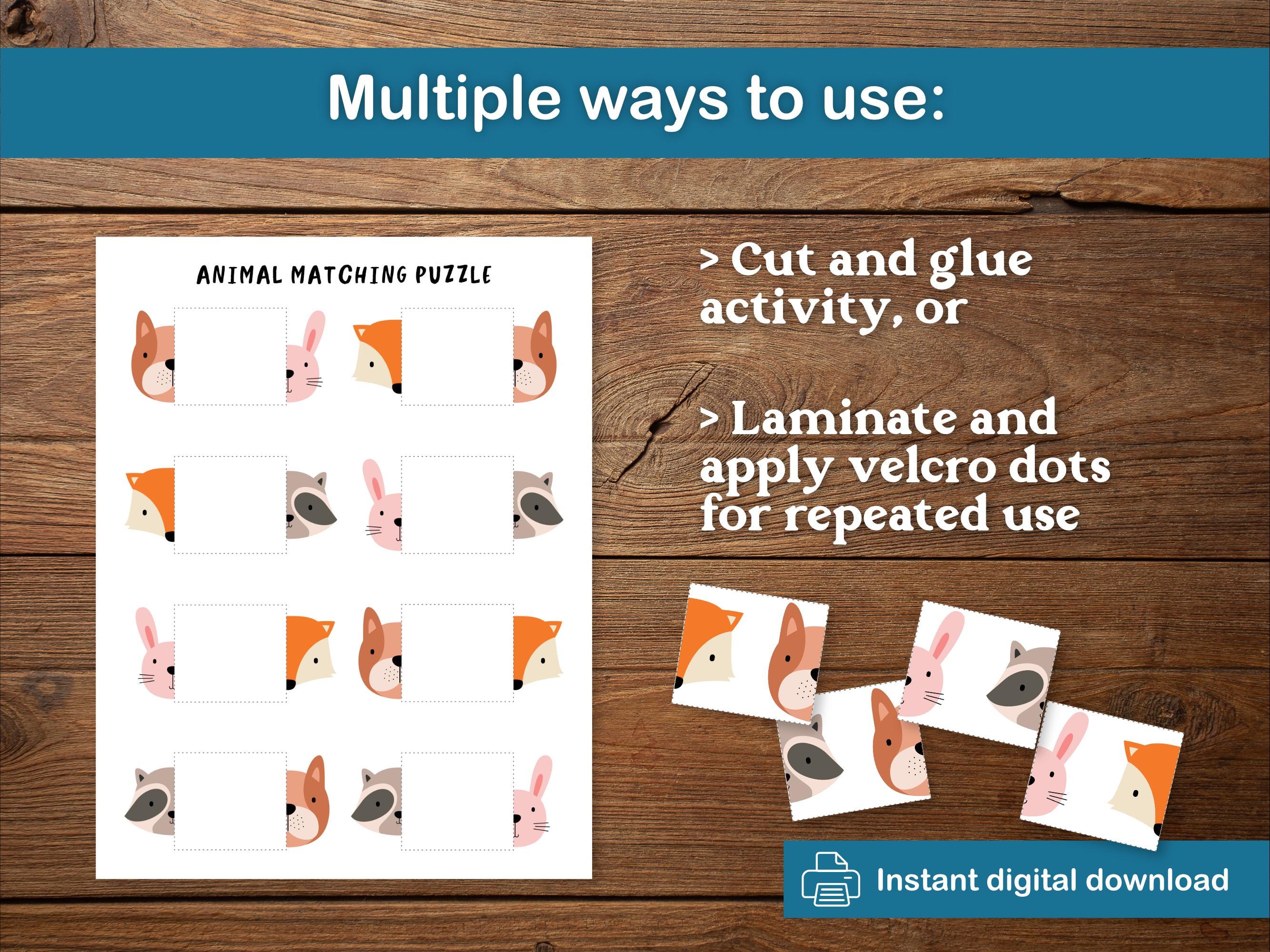 Animal Logic Puzzle for Kids. Printabe Educational Matching Game for ...