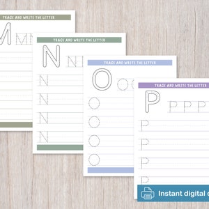 Handwriting Practice Sheets, Uppercase Alphabet Letters, Colorful ...